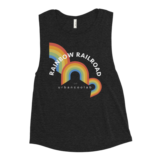Rolling Rainbow Women's Muscle Tank (Black) – urbancoolx